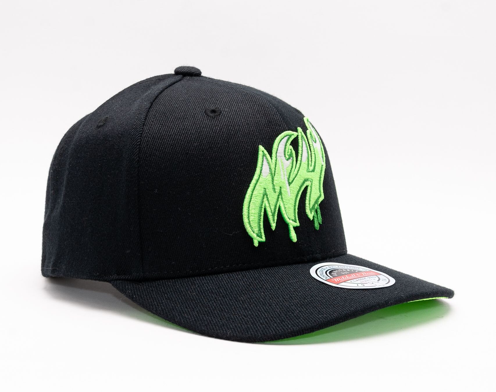 Mitchell & Ness HWC Slime Drip Classic Red Miami Heat Black Cap - Snapbacks